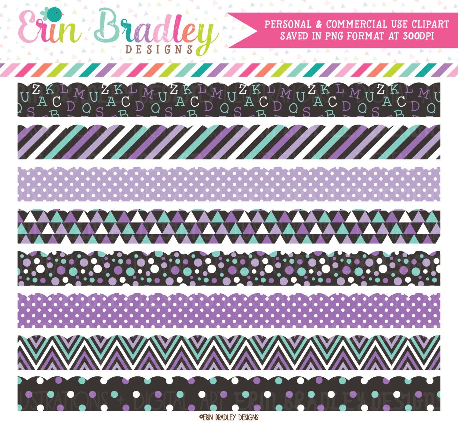 Purple Chevron Border
