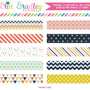 Digital Washi Tape Clipart Craft Party Collection - Etsy