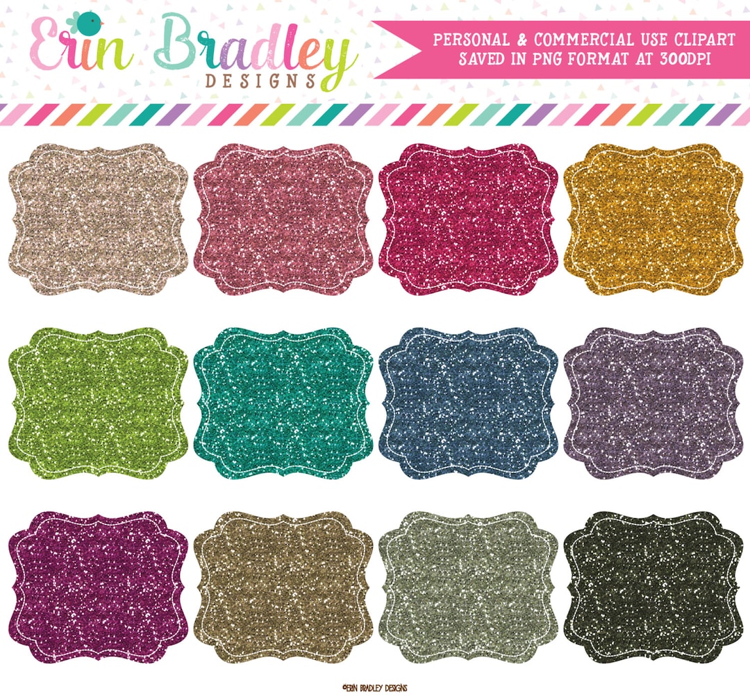 Glitter Clipart Frames Personal & Commercial Use Glitter Clip Art ...