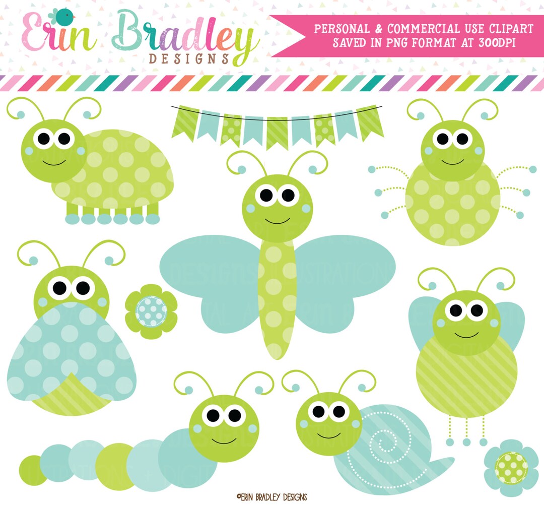 Cute Bugs Clipart, Butterfly & Insect Clipart Art Graphics, Animal ...