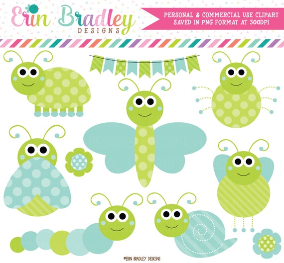 Cute Bugs Clipart, Butterfly & Insect Clipart Art Graphics, Animal ...