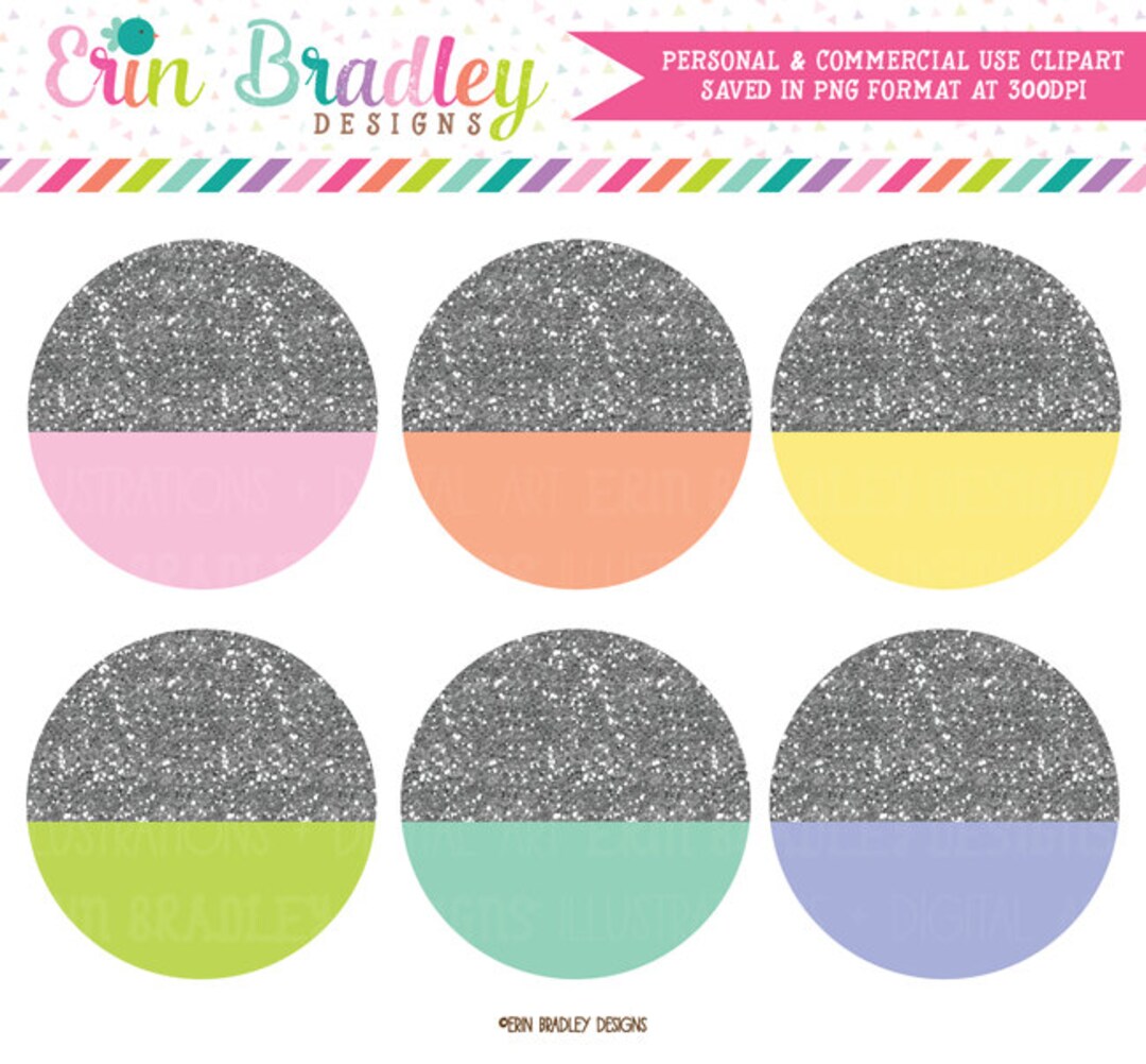 Silver Glitter Circles Clipart, Glitter Clipart, Circle Clip Art ...