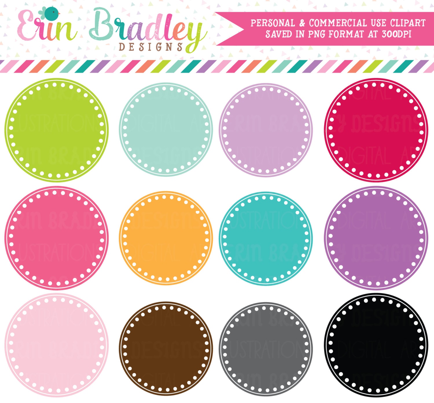 Polka Dot Circle Clipart