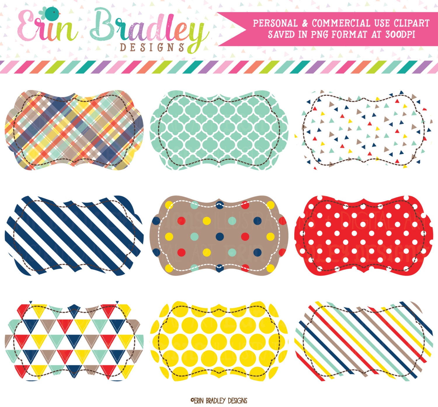 Digital Label Clipart Graphics Personal & Commercial Use Clip | Etsy