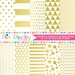Gold Foil Digital Paper Pack: Chevron, Polka Dot, Stripe (digital ...