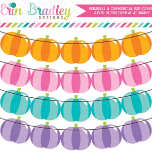 Pumpkin Bunting Clipart Halloween Banner Clip Art Graphics With Orange ...