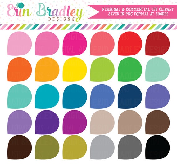 Teardrop Clipart Bundle Shape Clip Art Graphics in 30 Colors - Etsy Finland