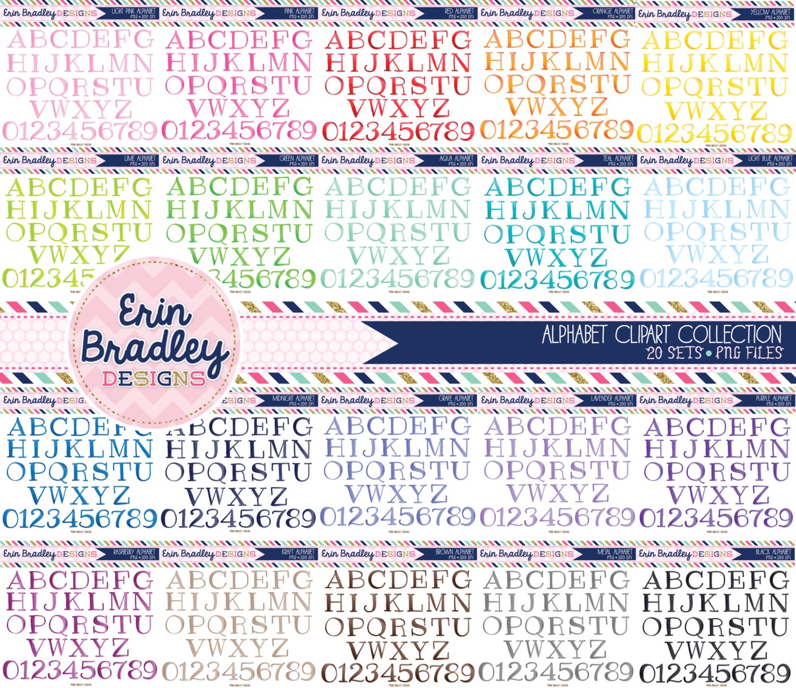 Alphabet Clipart Bundle Set Digital Scrapbooking Handrawn - Etsy