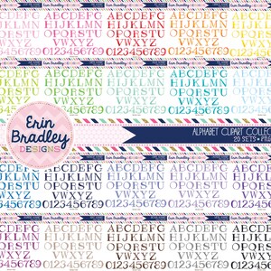 Alphabet Clipart Bundle Set Digital Scrapbooking Handrawn Alpha Clip ...