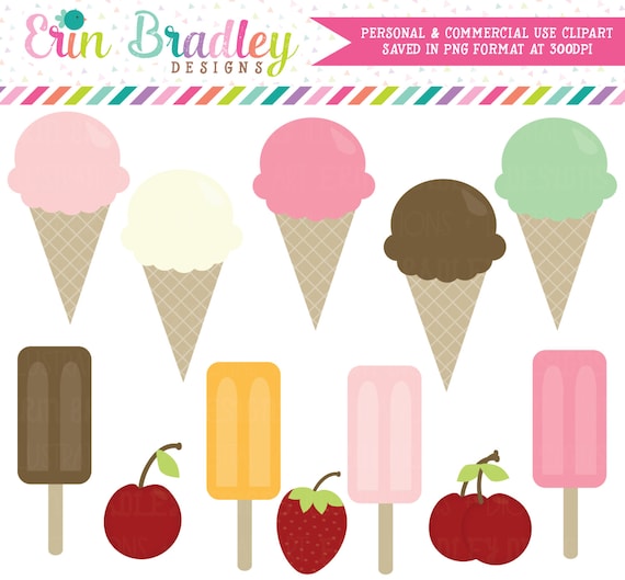 Ice Cream Cones Clipart, Dessert Clip Art, Food Clip Art, Personal ...