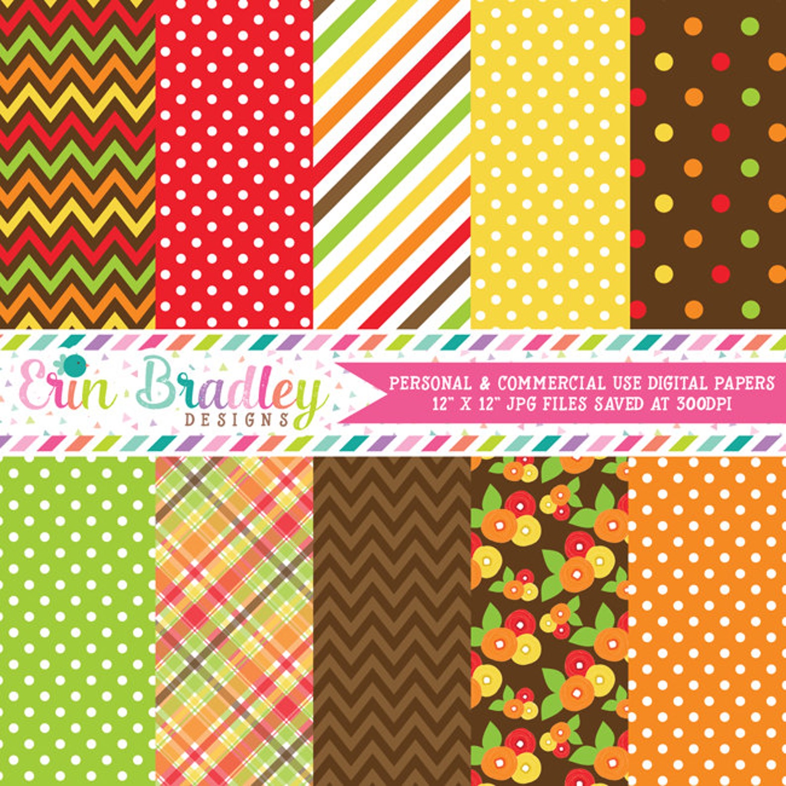 Thanksgiving Digital Paper Pack Personal & Commercial Use Red - Etsy
