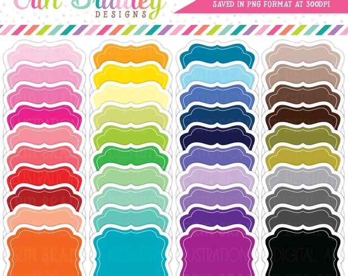 Colorful Clipart Frames, Commercial Use Clipart Labels With Drop Shadow ...