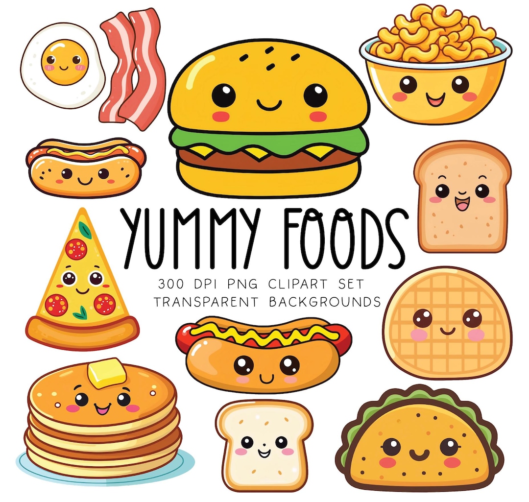 Yummy Foods Clipart, Fast Food Clip Art, Kawaii Food Clip Art Graphics ...