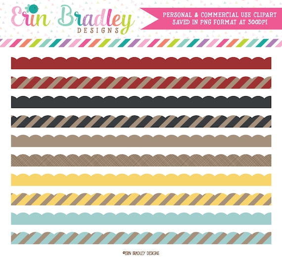 Digital Scrapbook Clipart Clip Art Red Navy Blue Yellow and Kraft Brown ...