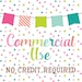ONE SET Commercial Use No Credit Required for Clipart & Digital Papers ...