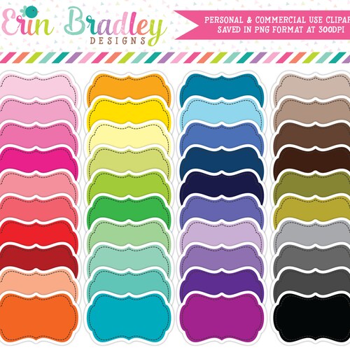 Digital Clipart Frames Commercial Use Clipart Label Graphics | Etsy