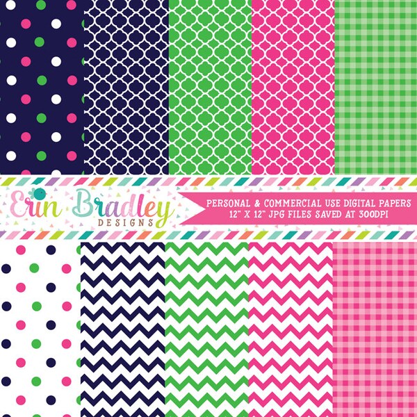 Preppy Papers - Etsy