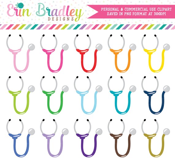 Stethoscope Clipart Personal & Commercial Use Medical or Doctors Office ...