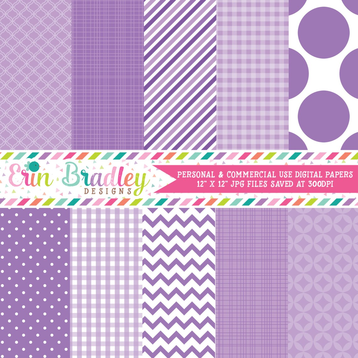 Purple Digital Paper Pack Personal & Commercial Use - Etsy