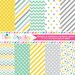 Bumble Bee Commercial Use Digital Paper Pack Chevron Stripes and Polka ...