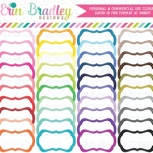 Digital Clipart Frames Commercial Use Clipart Label Graphics in 40 ...