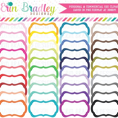 Flower Frames Clipart Graphics Commercial Use Scalloped - Etsy