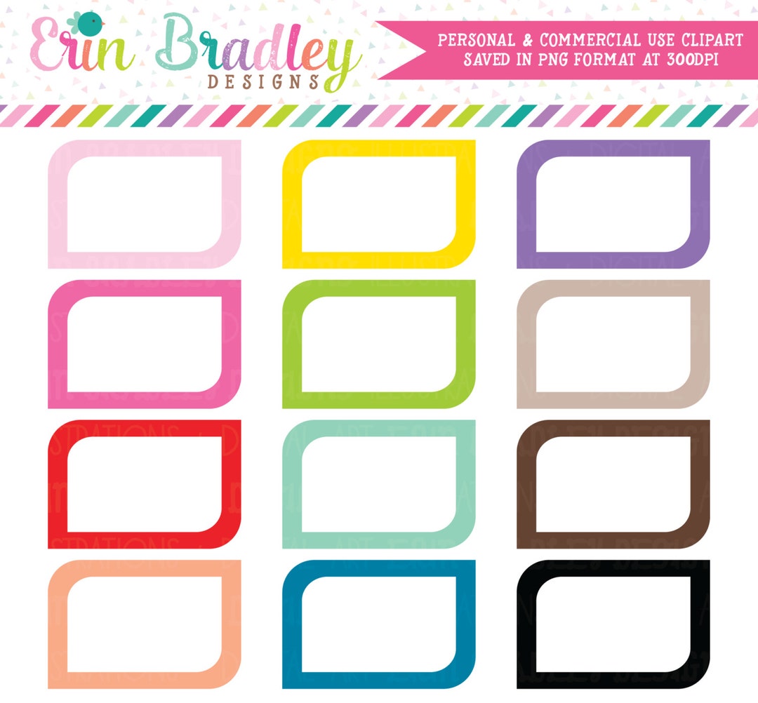 Rounded Corners Clipart Graphics, Commercial Use Label or Shape Clip ...