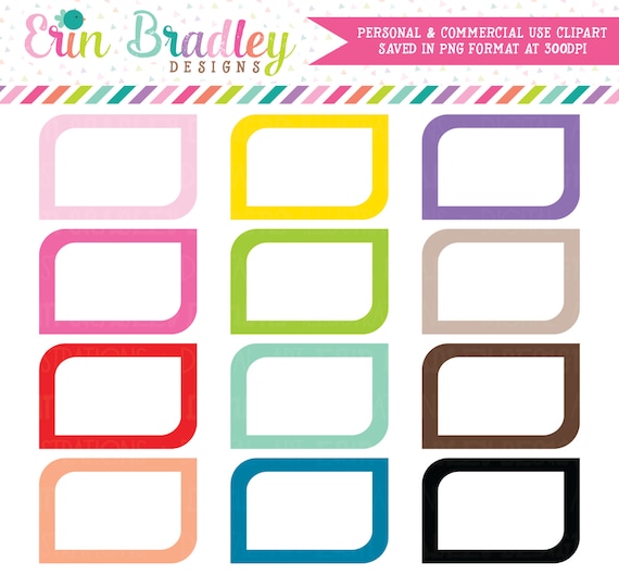 Rounded Corners Clipart Graphics, Commercial Use Label or Shape Clip ...