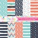 Navy Blue & Orange Digital Paper Pack: Chevron, Stripes (digital ...