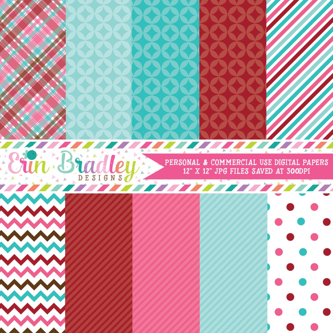 Digital Scrapbook Papers Personal and Commercial Use Delightful Holiday ...