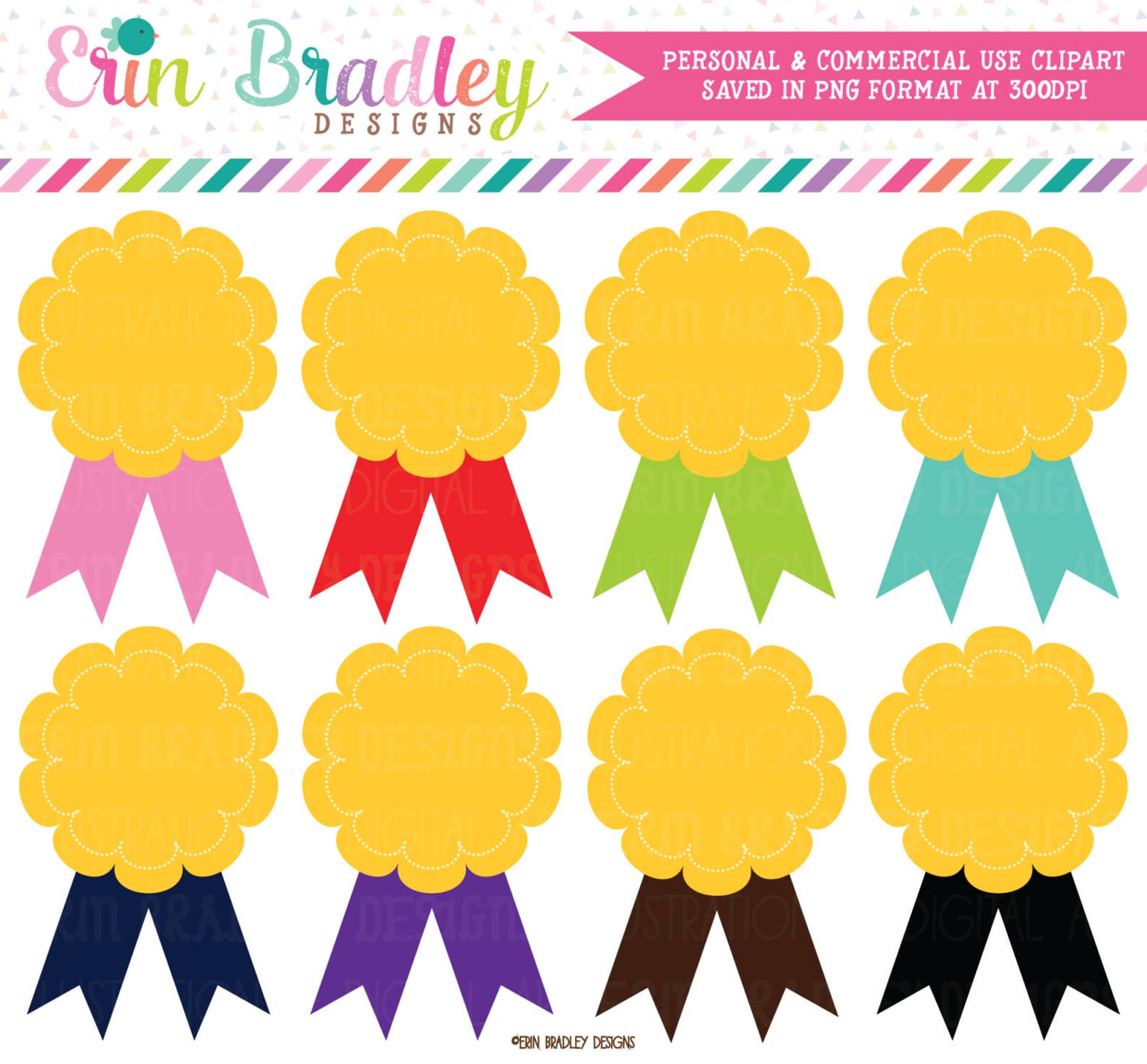 Award Clipart Ribbon Badges Clip Art Graphics for School or Sports ...