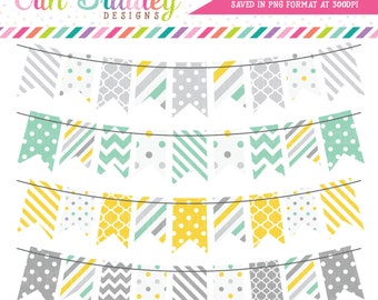 Bunting Banner Flag Clipart Commercial Use Clip Art Graphics - Etsy