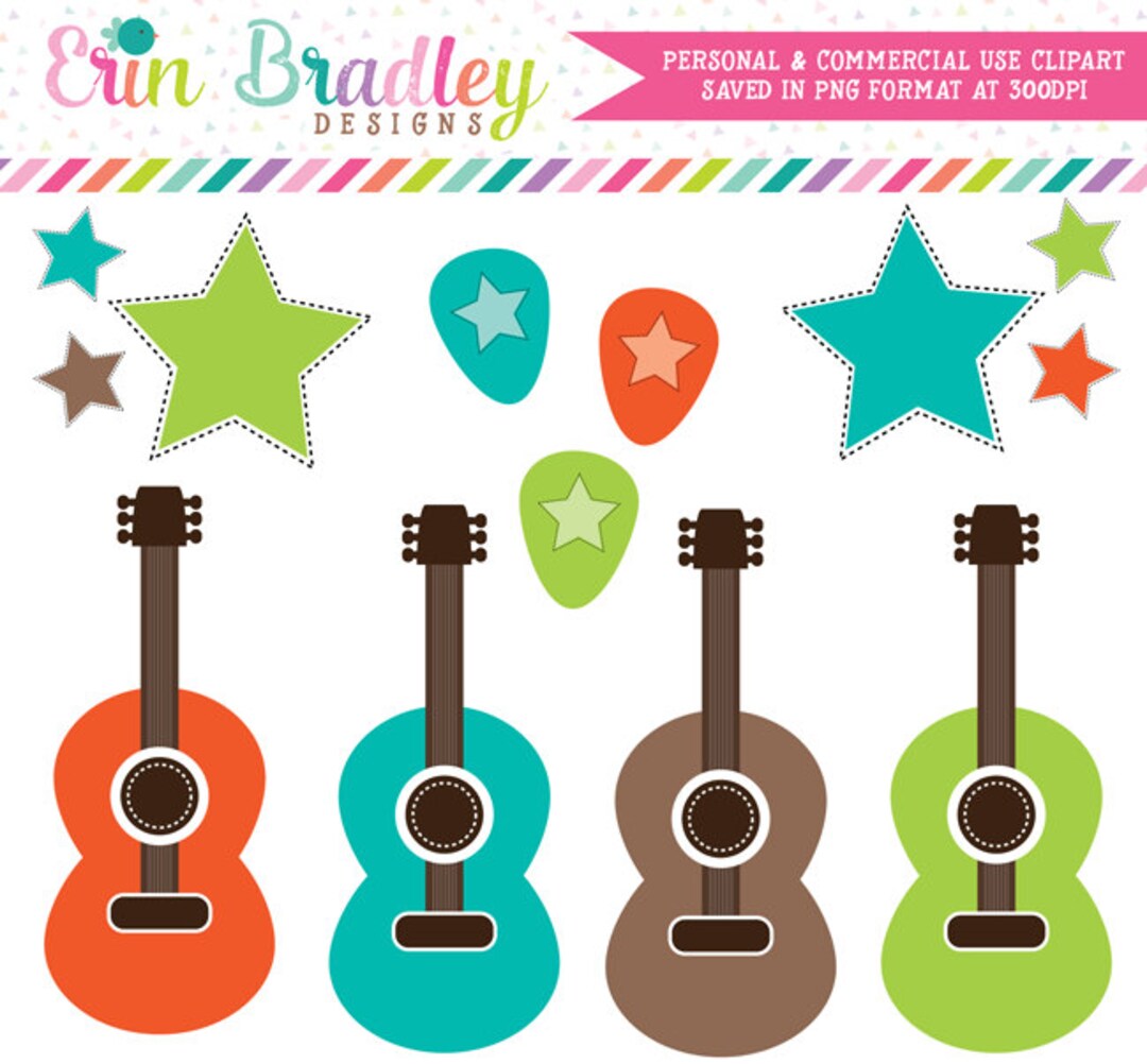 Guitar Clipart, Rockstar Boys Clipart, Music Clip Art, Commercial Use ...