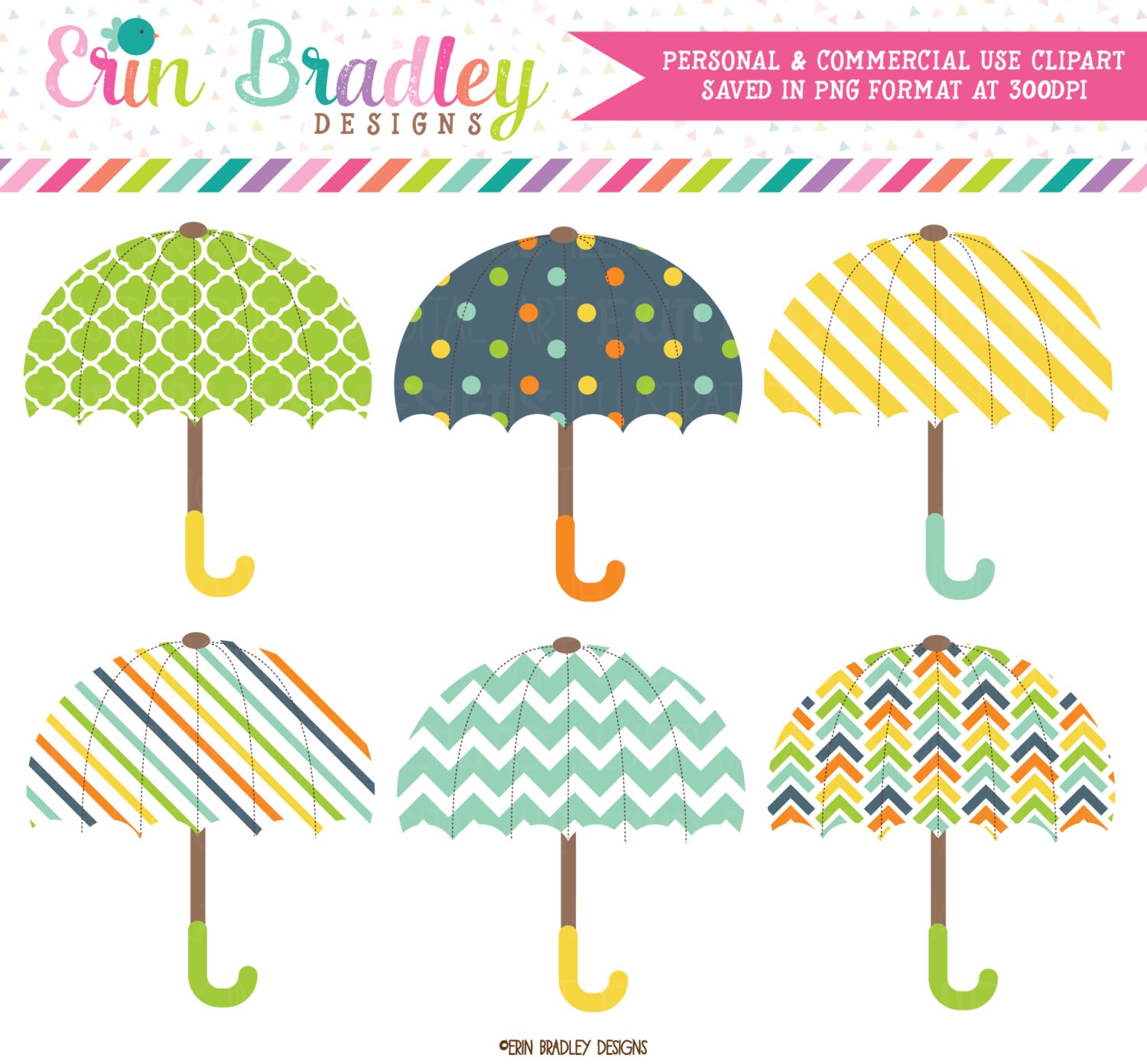 Umbrellas Clipart Graphics Digital Baby or Bridal Shower Clip | Etsy