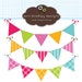 Colorful Bunting Clipart Clip Art Banner Flags for Personal & | Etsy