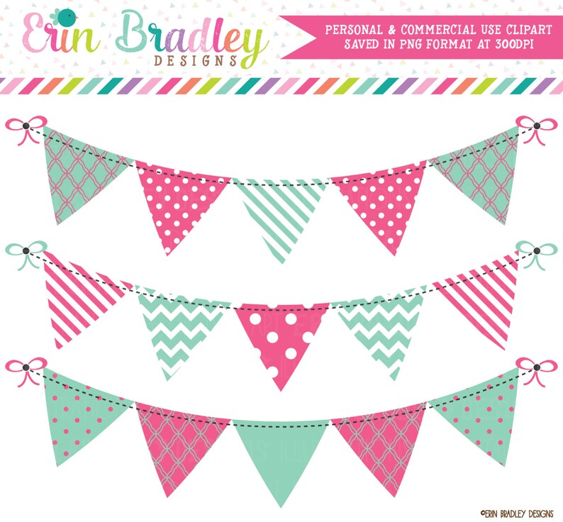 Clipart Banners Bunting Graphics Instant Download Clip Art in | Etsy
