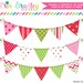Christmas Bunting Banner Flag Clipart Commercial Use Clip Art Graphics ...