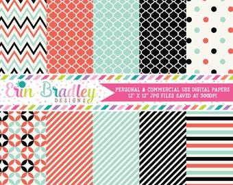 Digital Paper Pack Personal and Commercial Use Blue and Green | Etsy