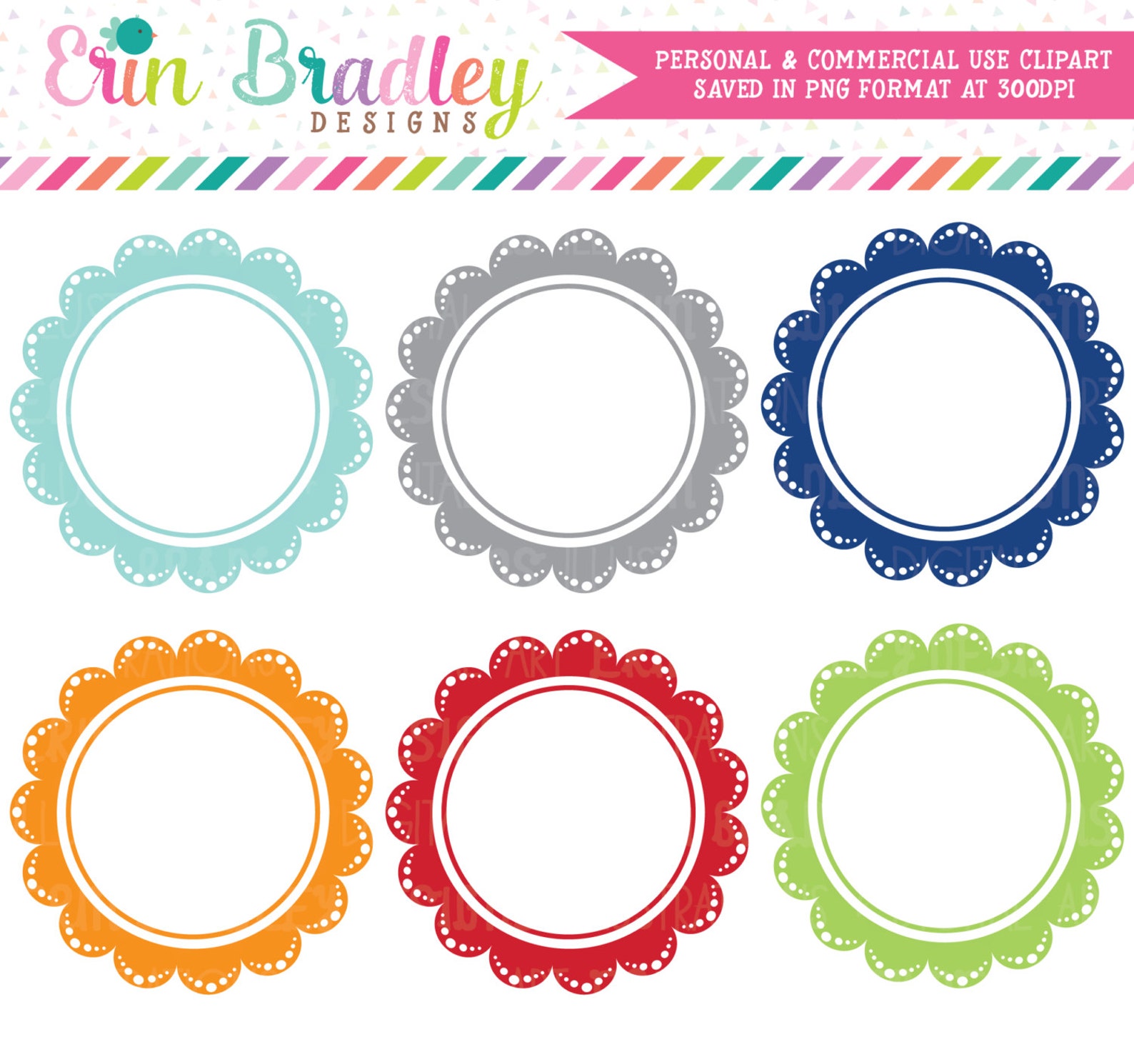 Lace Scalloped Frames Clipart Digital Scrapbooking Clip Art - Etsy