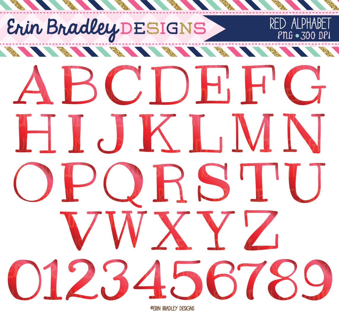 Alphabet Clipart Bundle Set Digital Scrapbooking Handrawn - Etsy