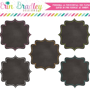 Chalkboard Doodle Frames Clipart Personal & Commercial Use Clip Art ...