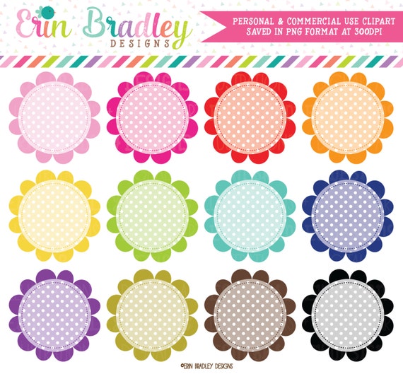 Polka Dotted Circles Clipart Instant Download Digital Clip Art Graphics ...