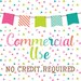 ONE SET Commercial Use No Credit Required for Clipart & Digital Papers ...