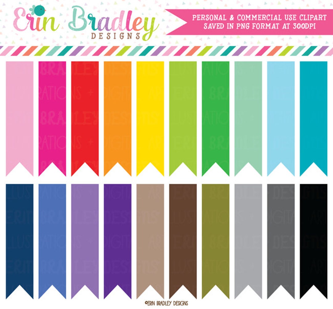 Slim Flags Clipart, Shape Clip Art Graphics, Personal & Commercial Use ...