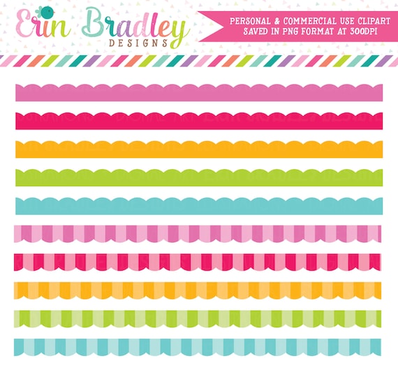 Scalloped Borders Clipart Clip Art Candy Colored for Personal ...