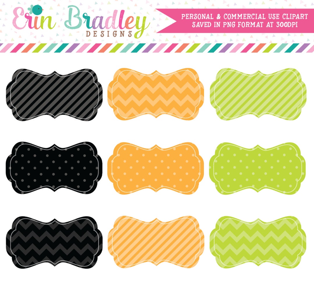 Halloween Clipart Frames, Digital Scrapbooking Clip Art Labels for ...