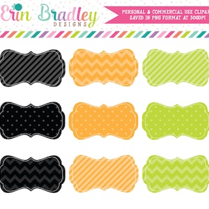 Halloween Clipart Frames, Digital Scrapbooking Clip Art Labels for ...