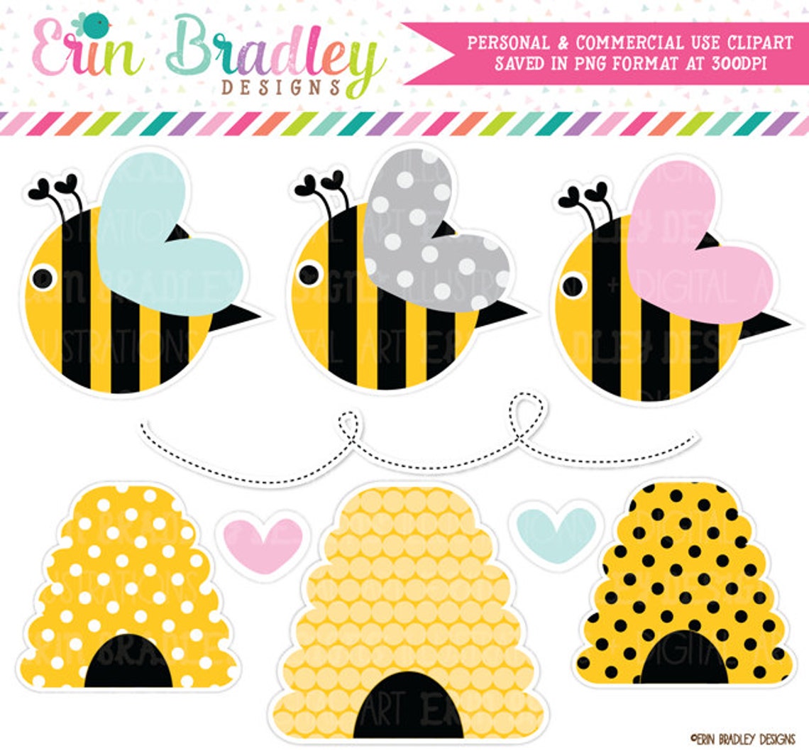 Bumble Bees Clipart Commercial Use Clip Art Graphics Instant - Etsy