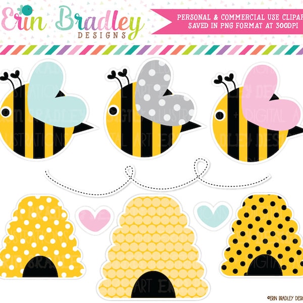 Bumble Bee Clipart - Etsy