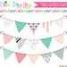 Rainbow Glitter Banners Clipart Graphics Instant Download Commercial ...